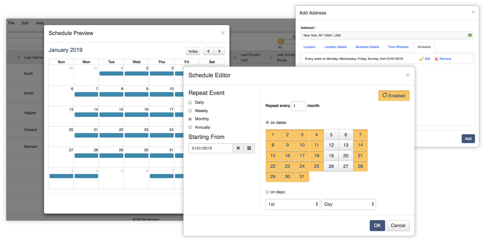 Vehicle routing and scheduling with optimization