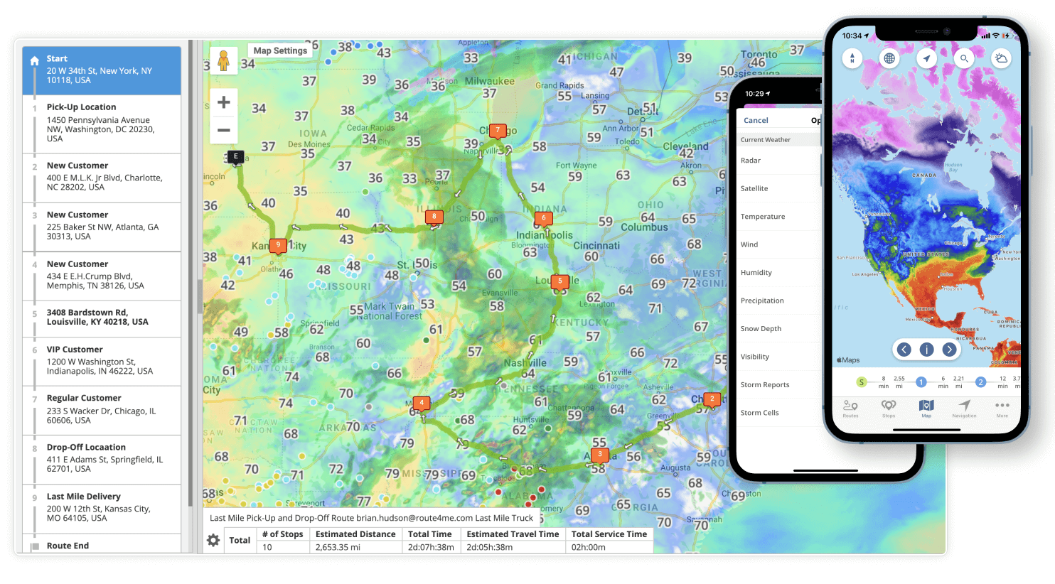 Predict route ETA's more accurately based on expected weather conditions